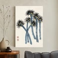 Asian Ink Wash Print Blue Botanical Traditional Chinese Sumi-e Zen ...