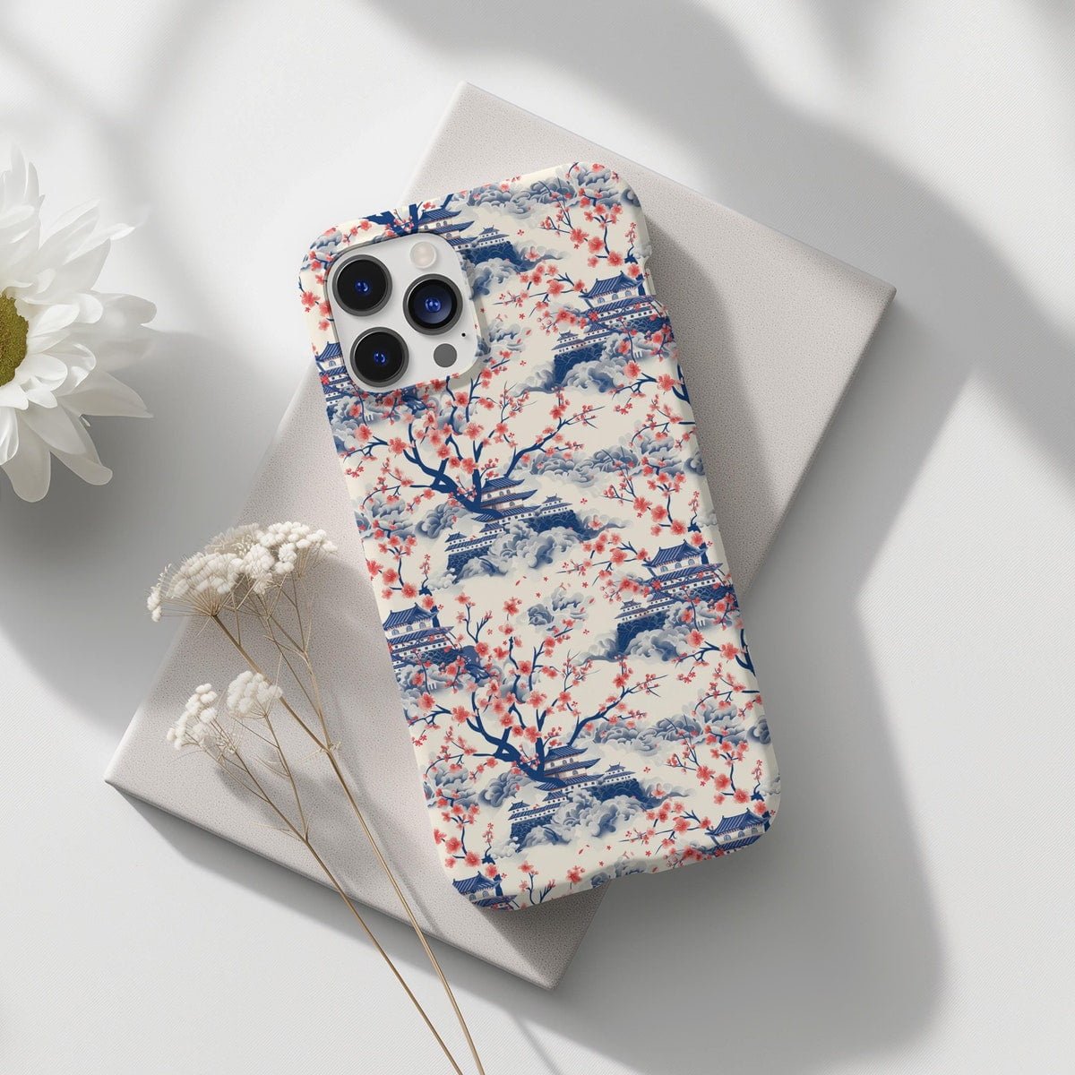 Asian Inspired Floral Blossom Vintage Phone Case 17 16 15 14 13 12 11 ...