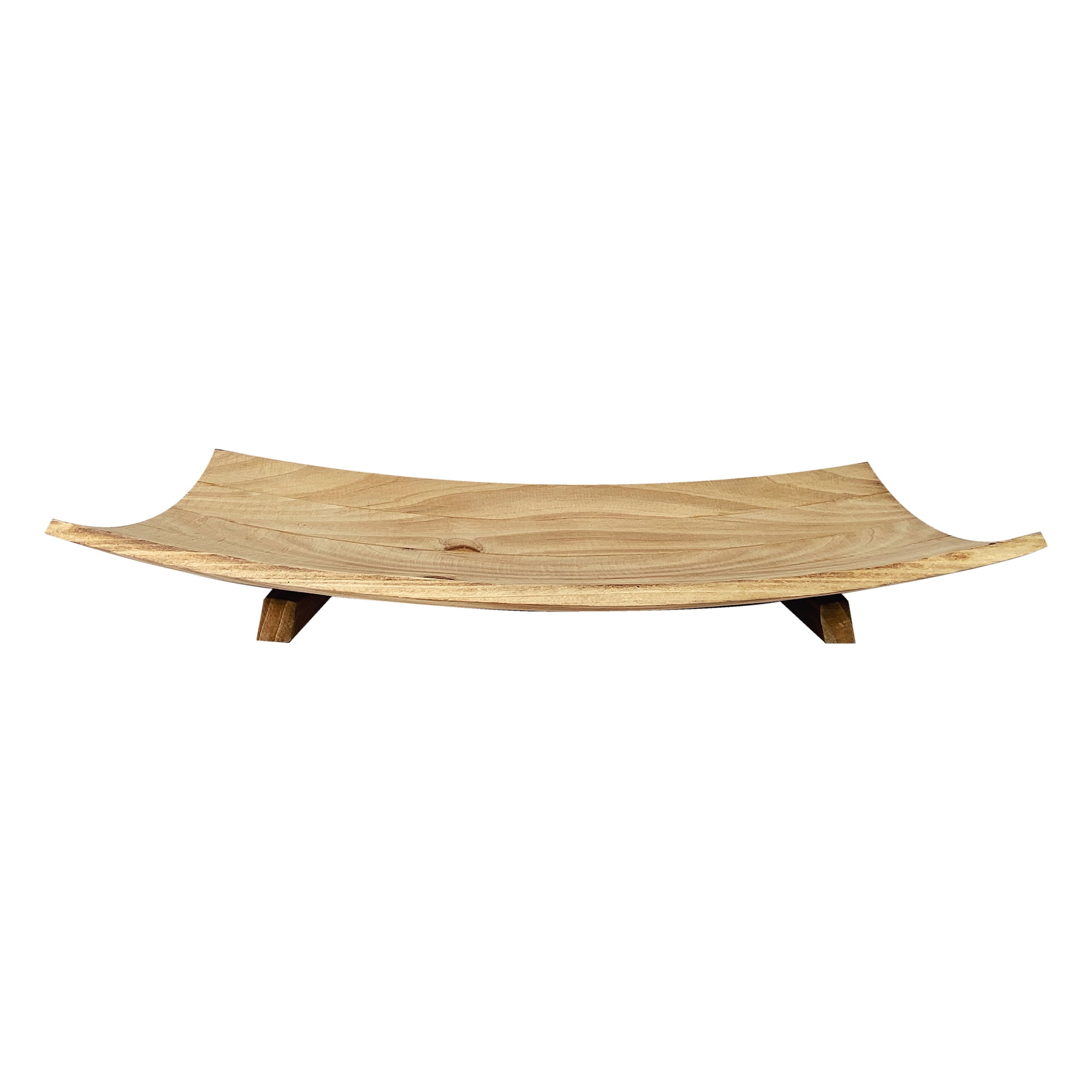 Asian Inspired Natural Wood Curved Tray - Walmart.com