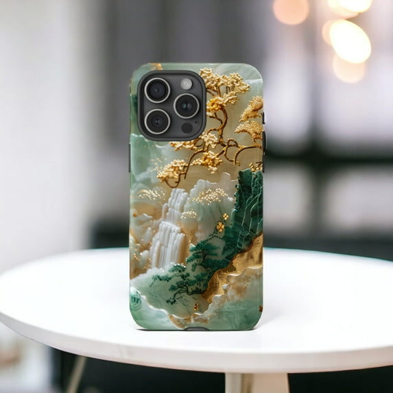 Asian Jade Carving Landscape Scenery Art Phone Case with iPhone 17 to 11 Pro Max - Walmart.com