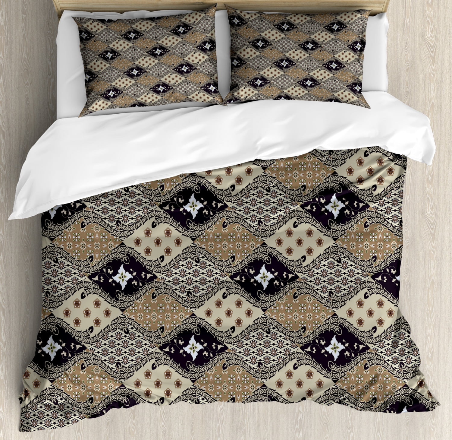 Asian King Size Duvet Cover Set, Indonesian Javanese Style Batik ...