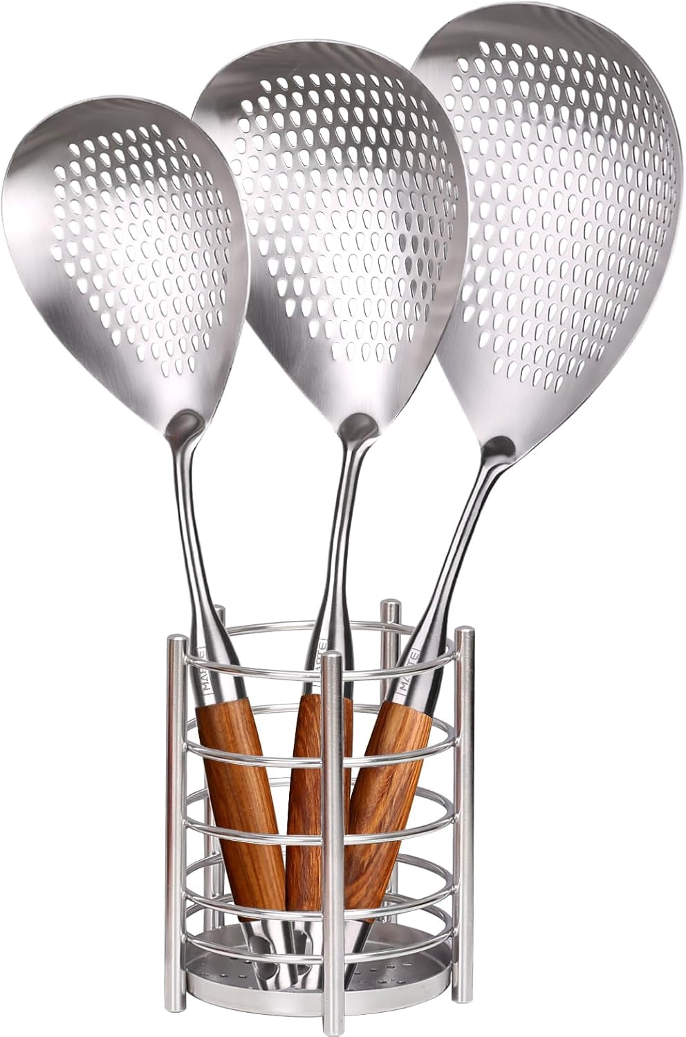 Asian Kitchen Cooking Utensils Skimmer Slotted Spoon Set of 4 with ...