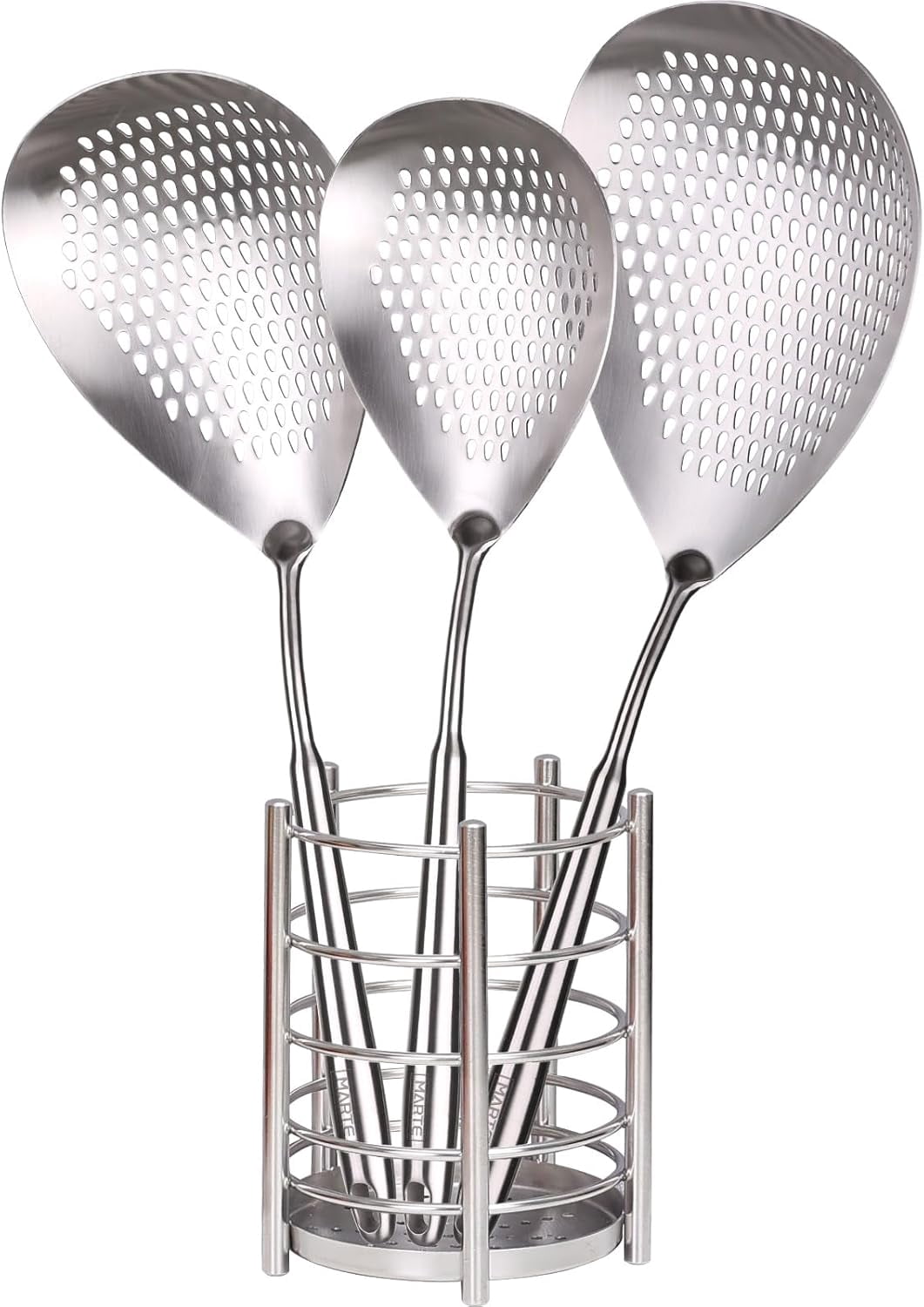Asian Kitchen Cooking Utensils Skimmer Slotted Spoon Set of 4 with ...