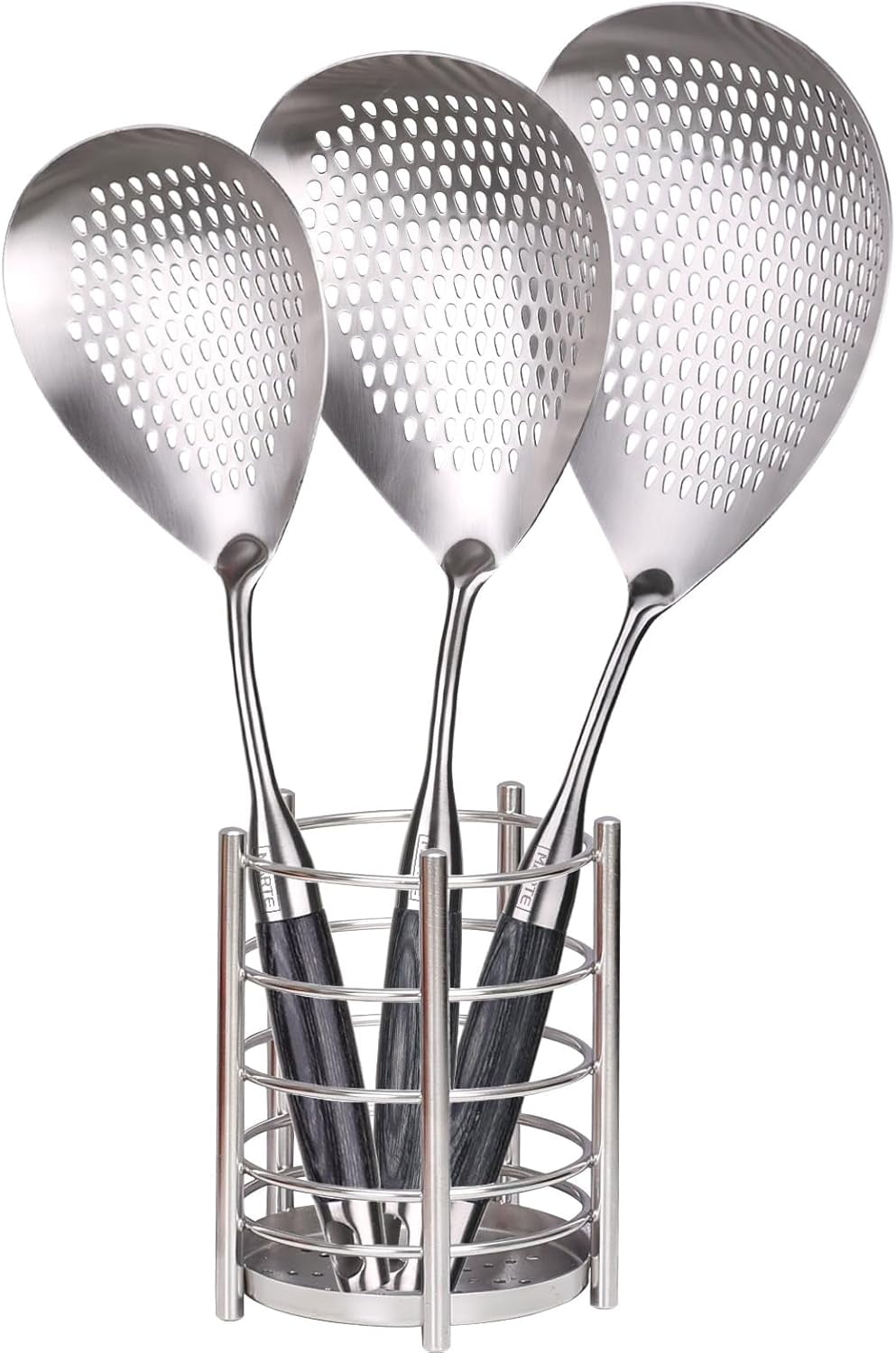 Asian Kitchen Cooking Utensils Skimmer Slotted Spoon Set of 4 with ...