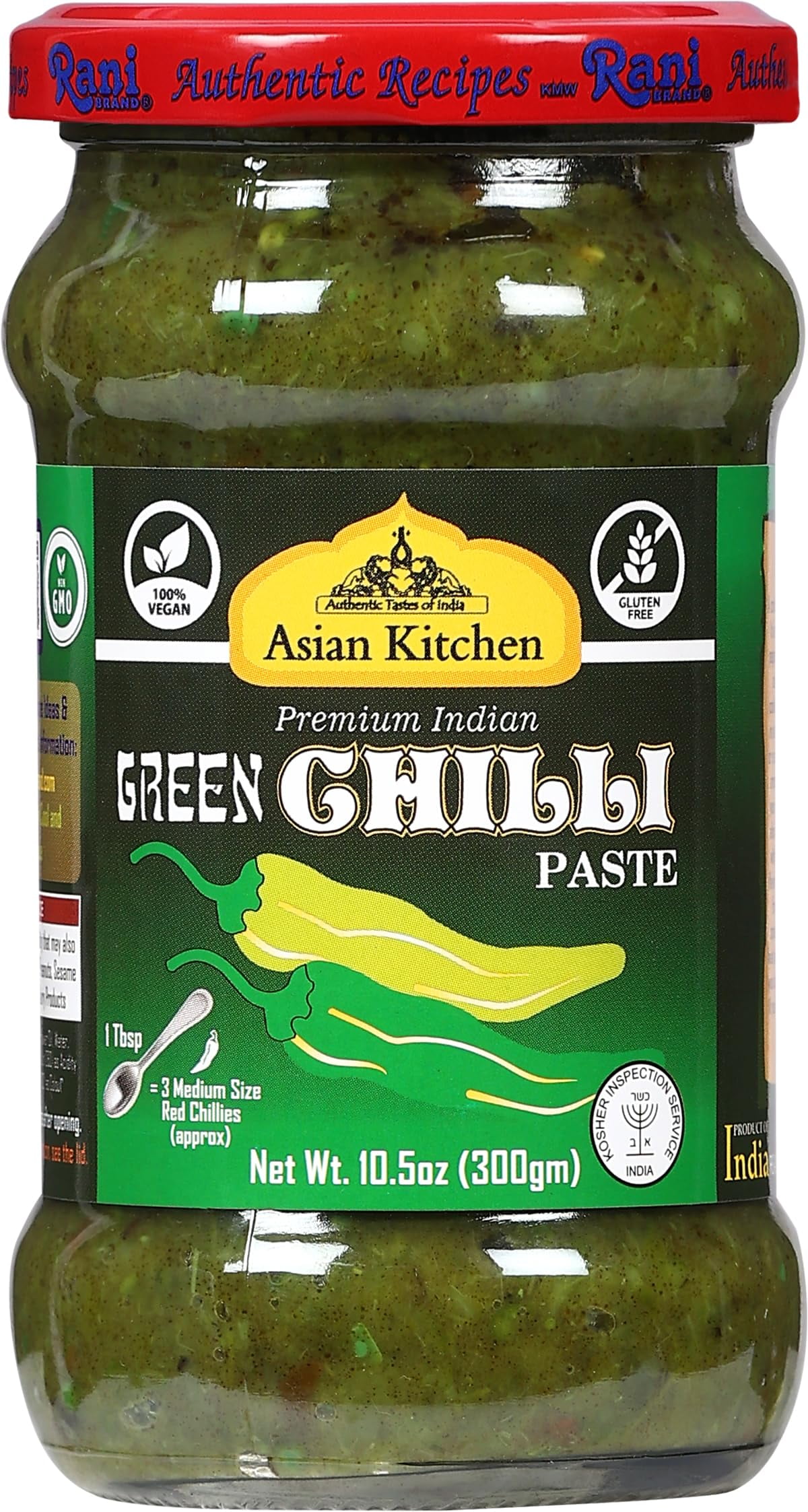 Asian Kitchen Green Chilli Cooking Paste 10.58oz (300g) Glass Jar ...