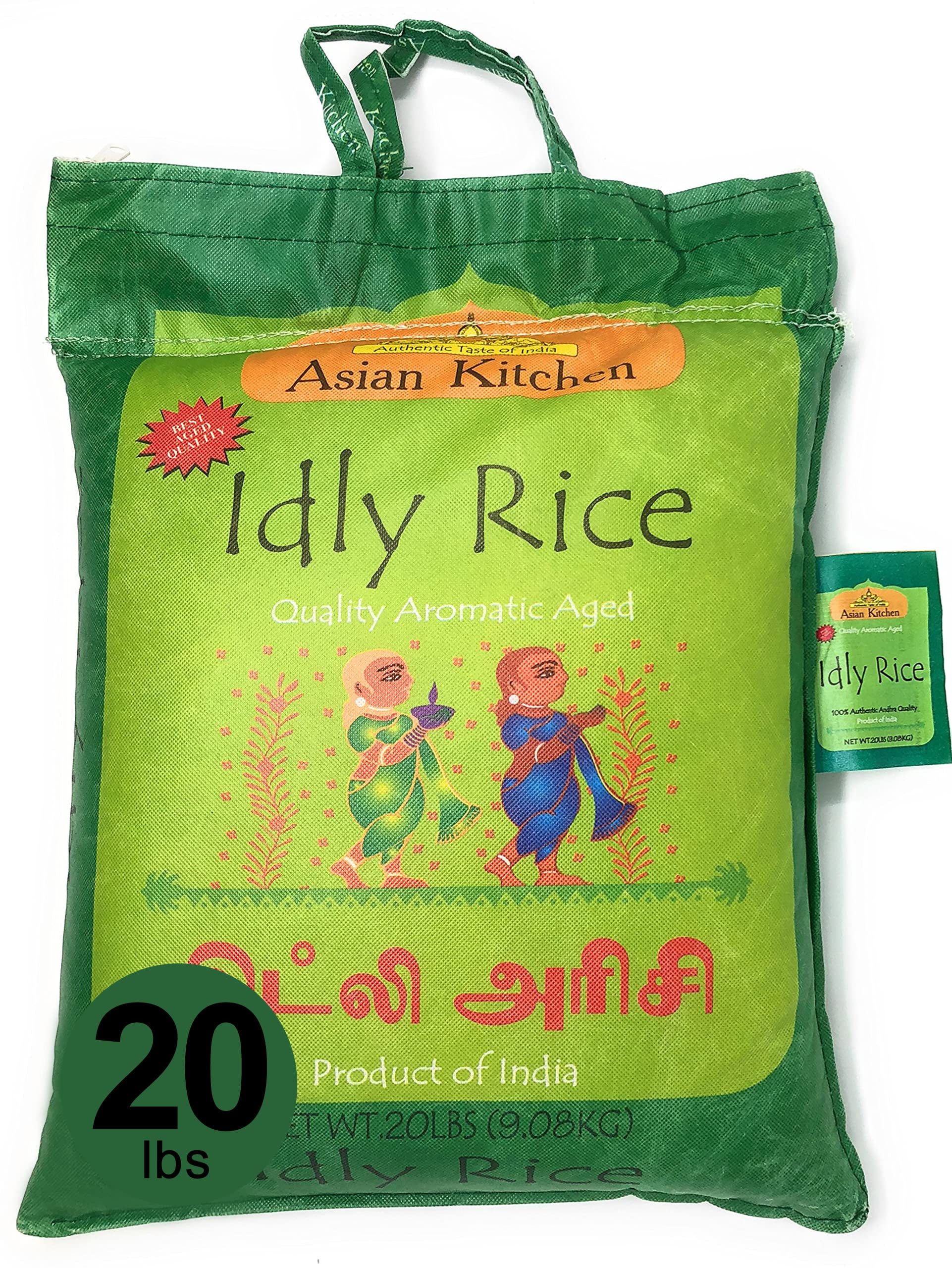 Asian Kitchen Idly Rice, 20lbs Short Grain - Gluten Free, Vegan, All ...