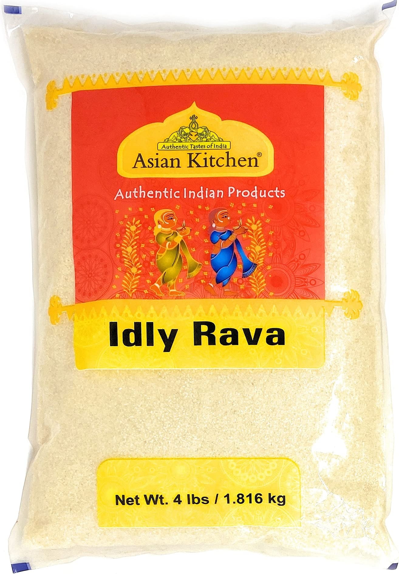 Asian Kitchen Idly Rava (Parboiled Cream of Rice) 4lbs (64oz) 4 Pound ...