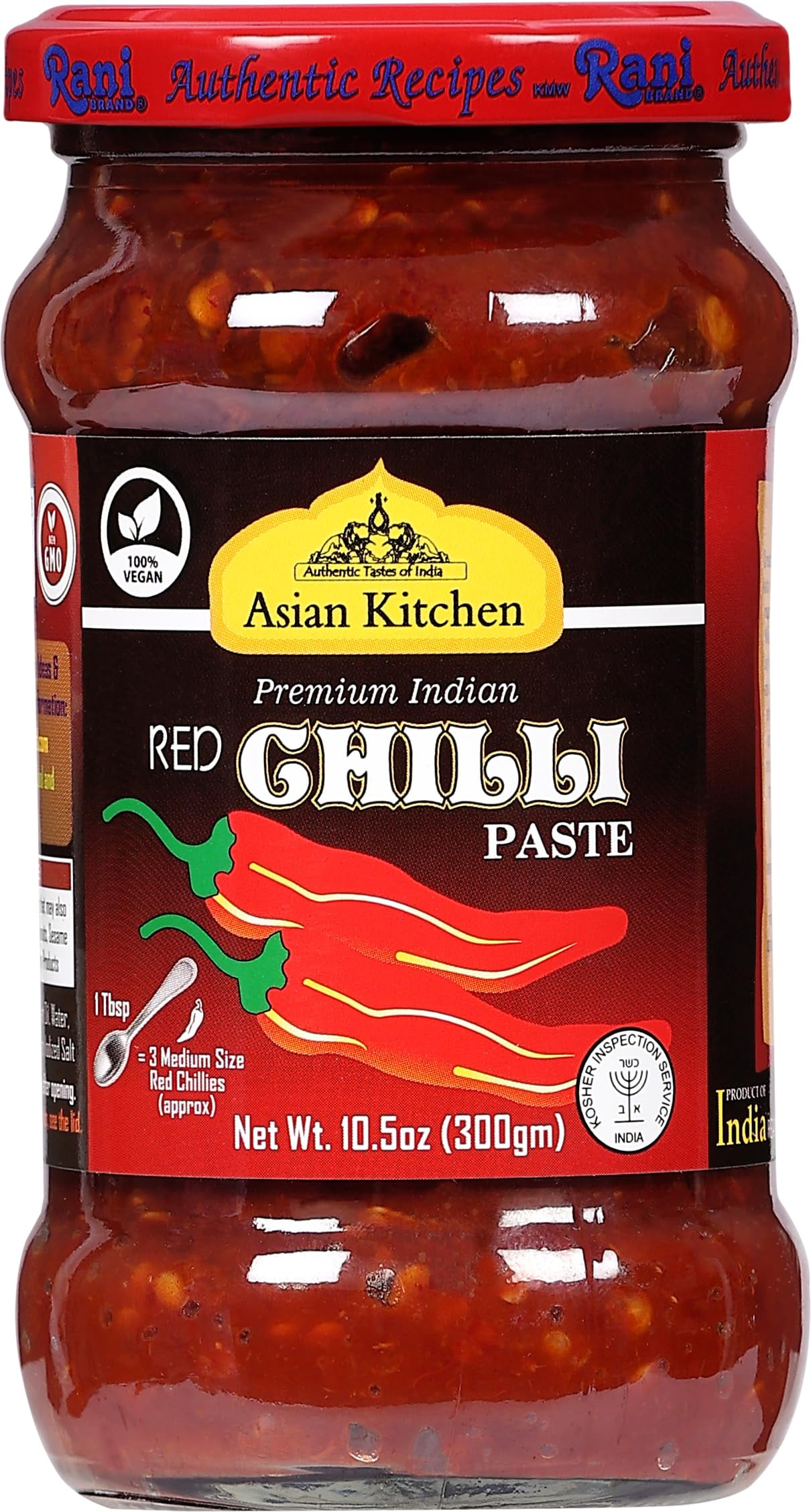 Asian Kitchen Red Chilli Cooking Paste 10.58oz (300g) ~ Vegan | Glass ...