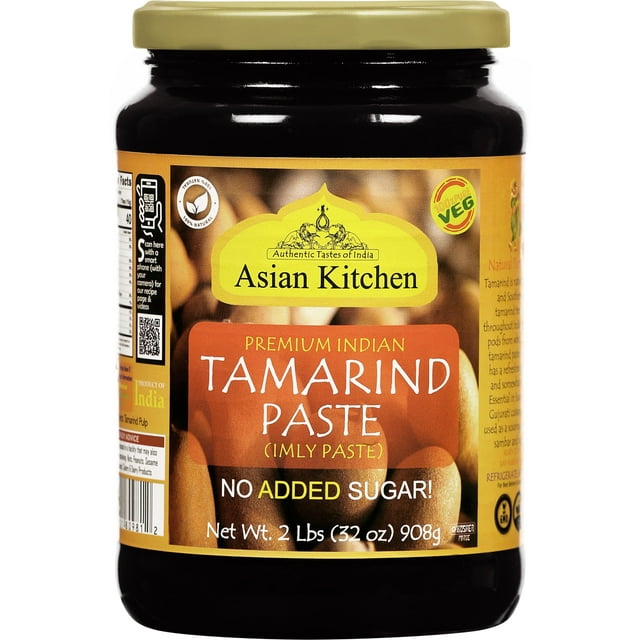 Asian Kitchen Tamarind Paste Puree (Imli) 32oz (908g) 2lbs Glass Jar ...