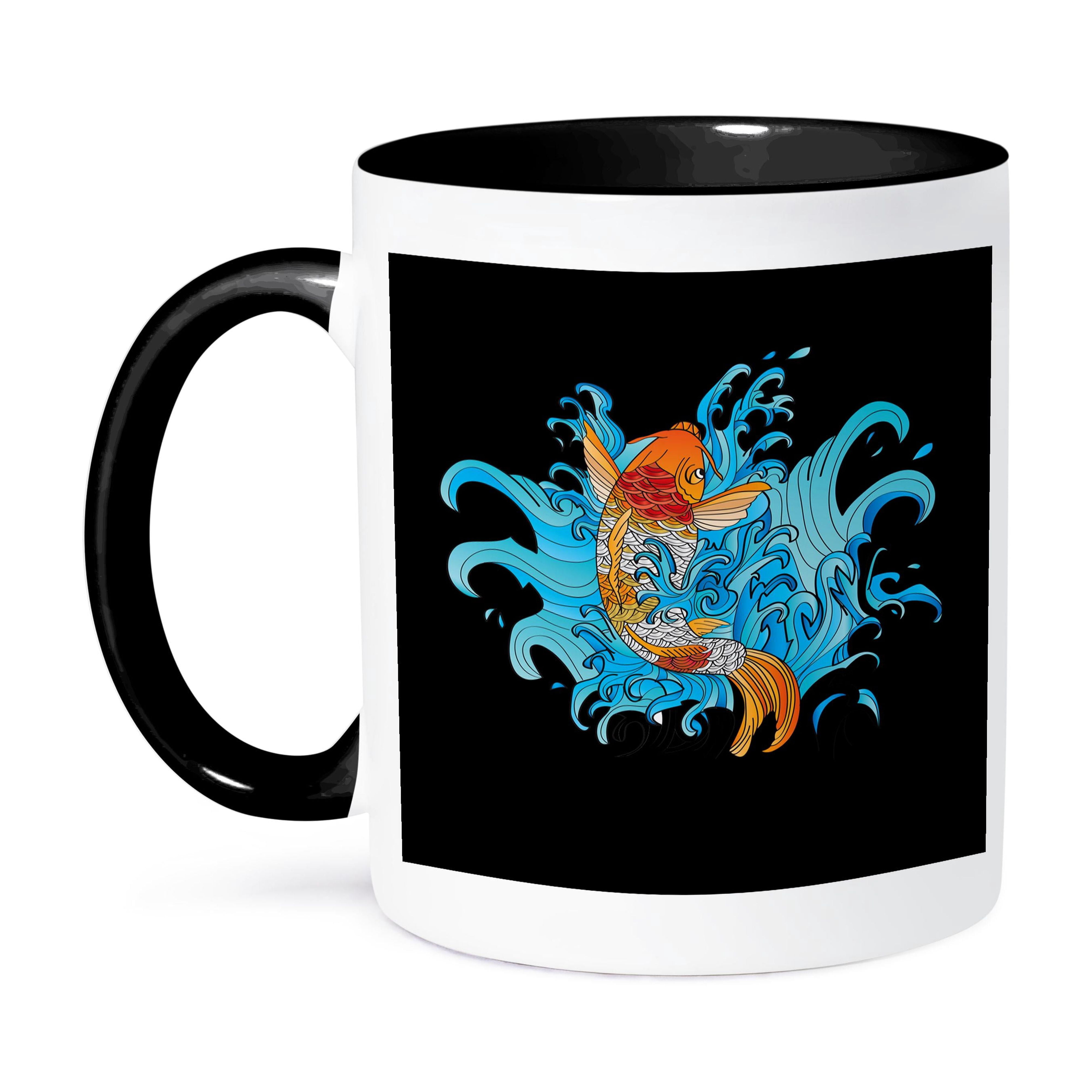 3dRose, Asian Koi Fish Sakura Design for Aquarium Lovers , 11oz Two ...