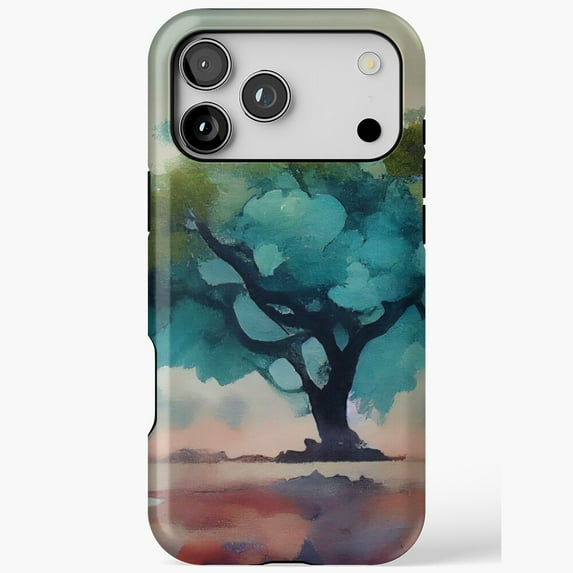 Asian Landscape Trees Pastel Abstract Art Phone Case Compatible iPhone ...