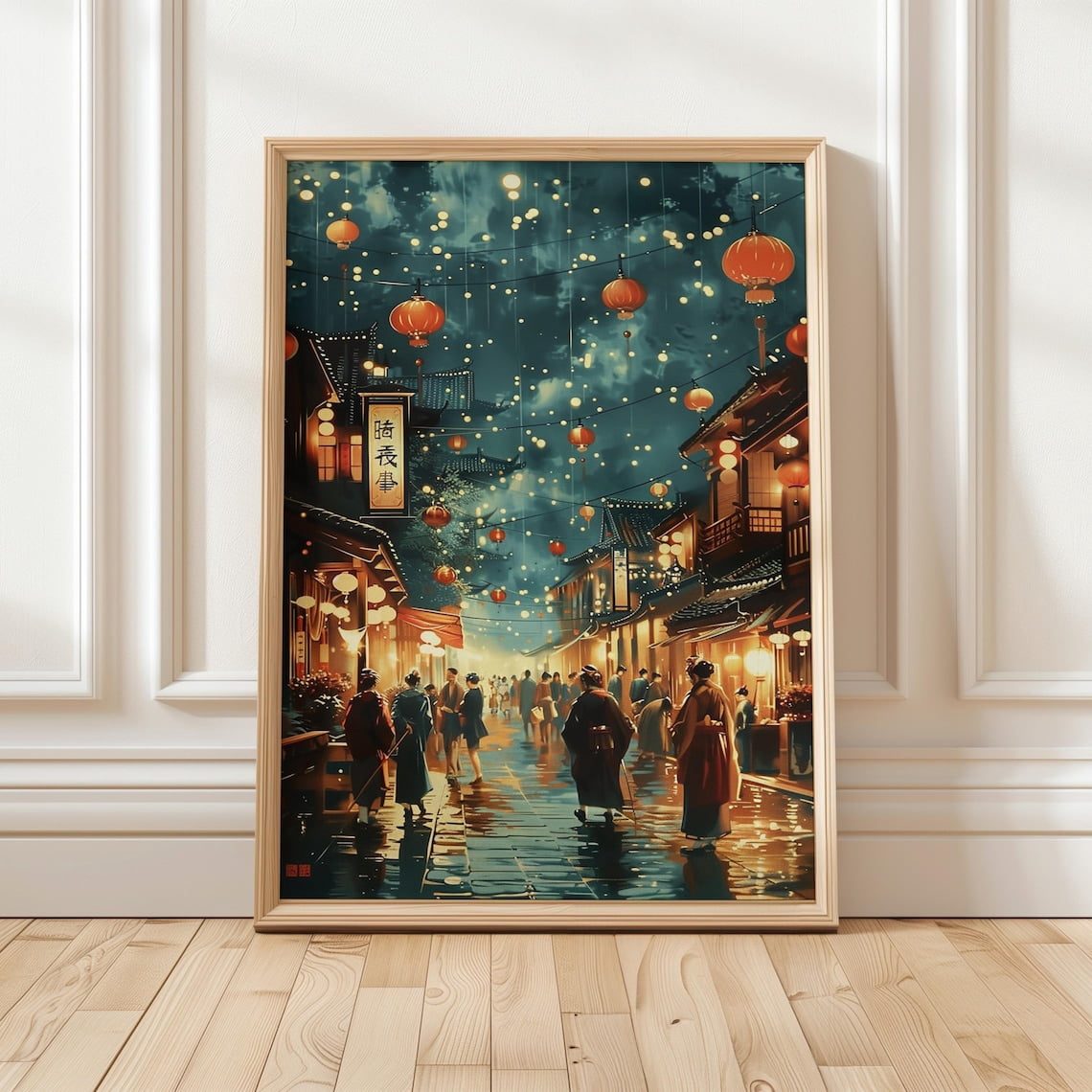 Asian Lantern Street Japanese Night Cozy Cityscape Oriental Evening ...