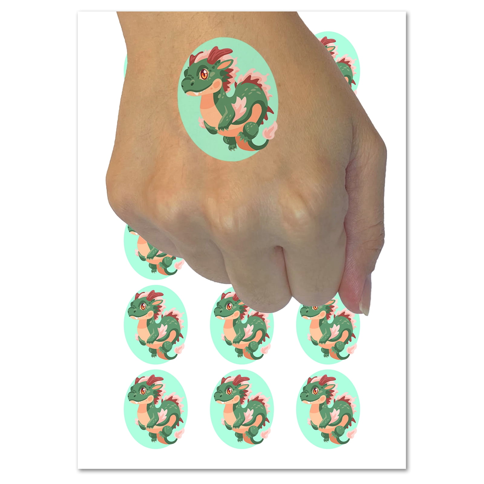 Asian Long Dragon Cloudy Sky Water Resistant Temporary Tattoo Set Fake ...