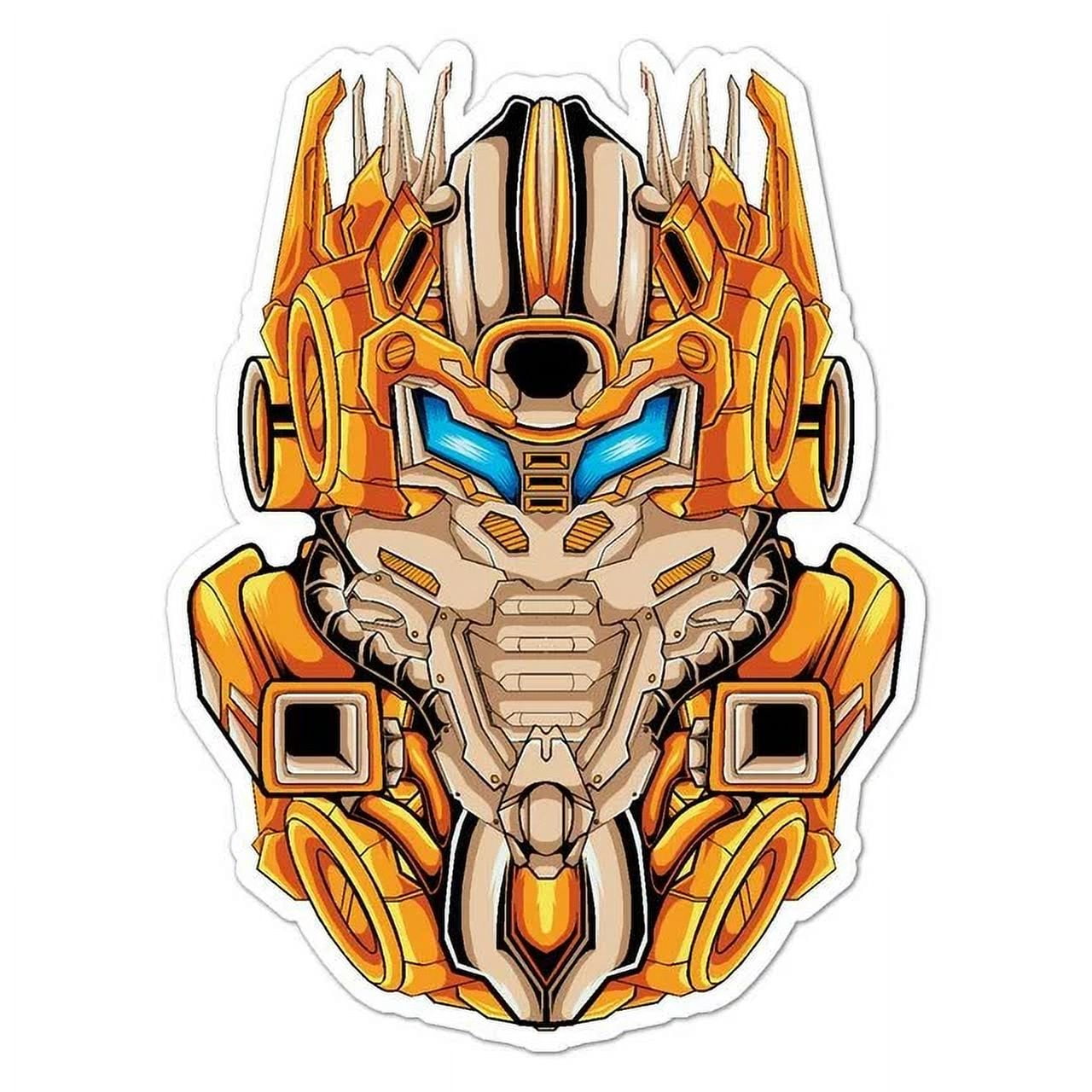 Asian Mech Fighter Sticker Indoor Outdoor Phone Decal Water Bottle ...