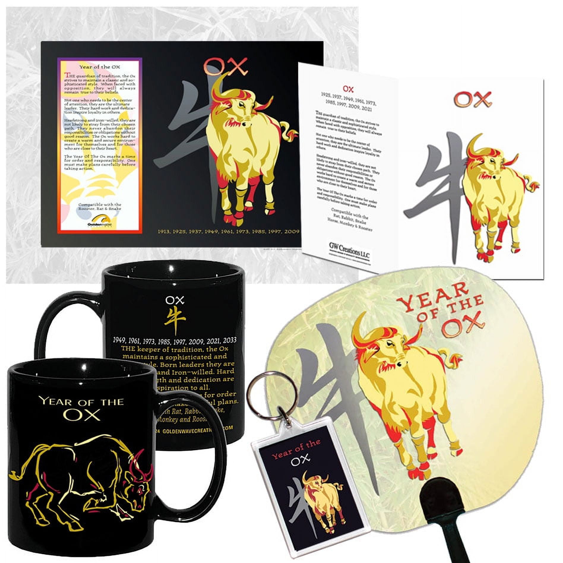 Asian Oriental Chinese Zodiac Horoscope Year of the Ox 6 Piece Gift Set ...