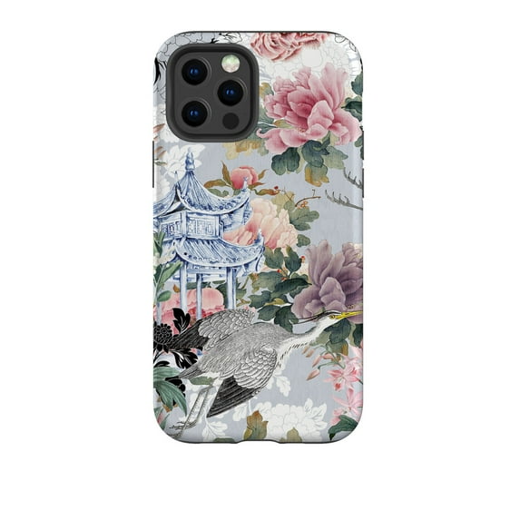 Asian Pattern Orient Temple Grey Cultural Design iPhone Case 17 16 15 ...