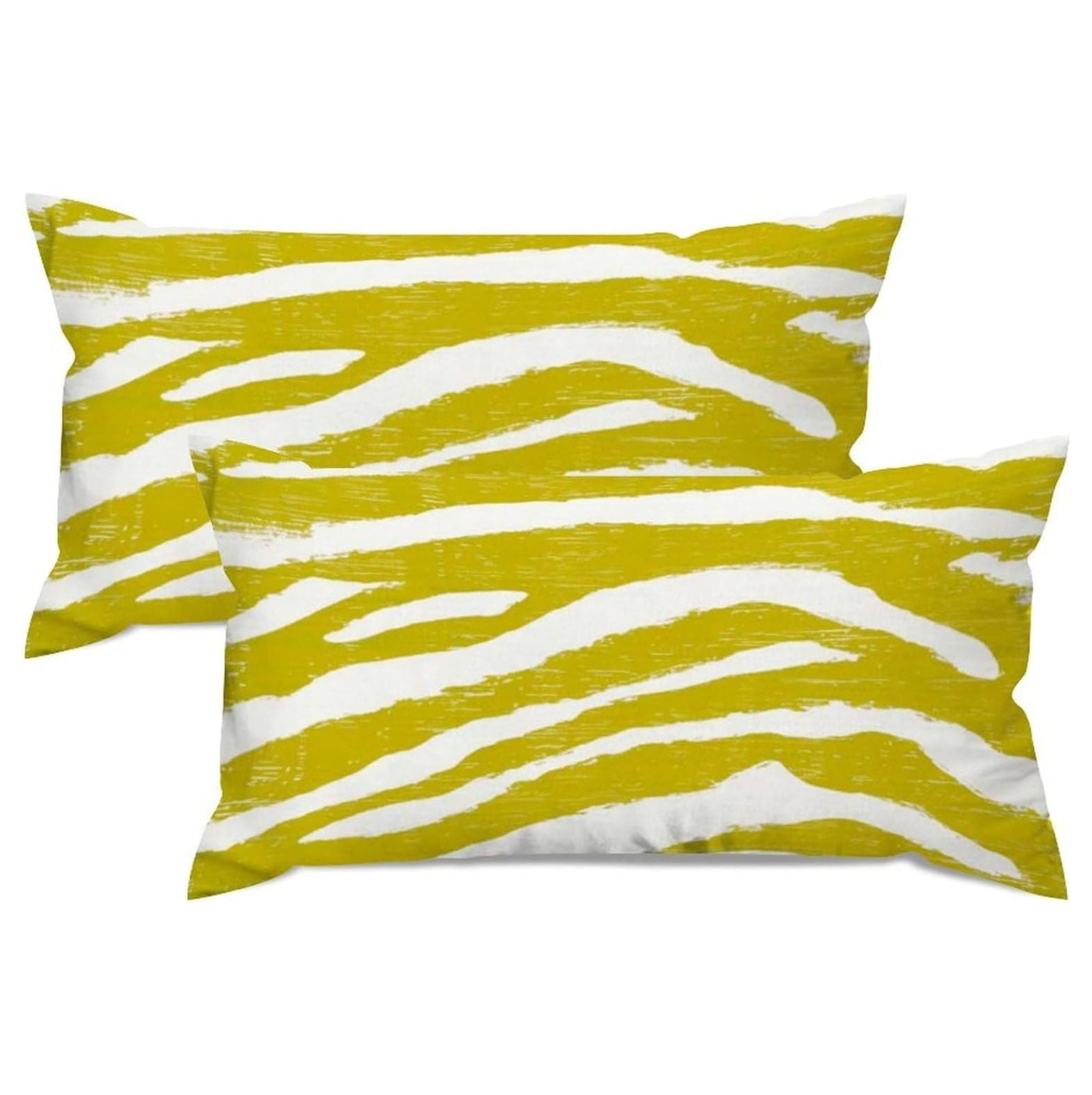 Asian Pillow Cover Zebra Stripe in Chartreuse Square Cushion Cover ...