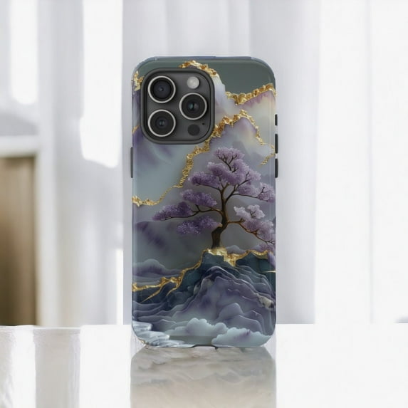 Asian Purple Jade Carving Landscape Art Phone Case 17 16 15 14 13 12 11 ...