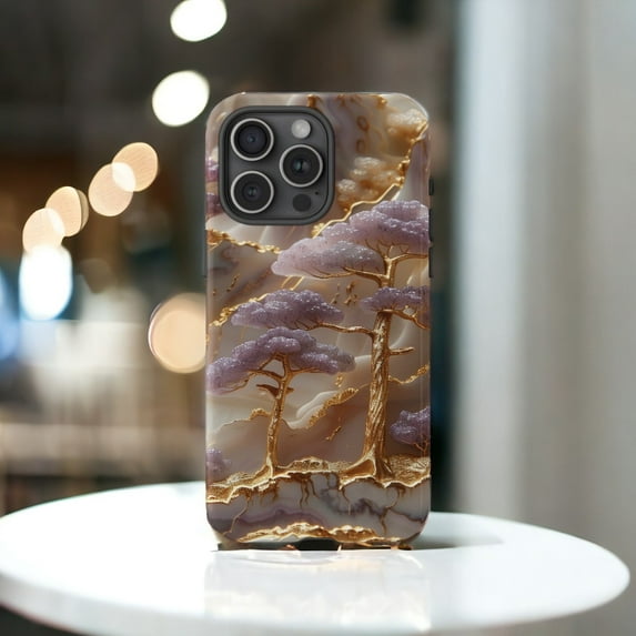 Asian Purple Jade Carving Tree of Life Phone Case with iPhone 17 to 11 ...