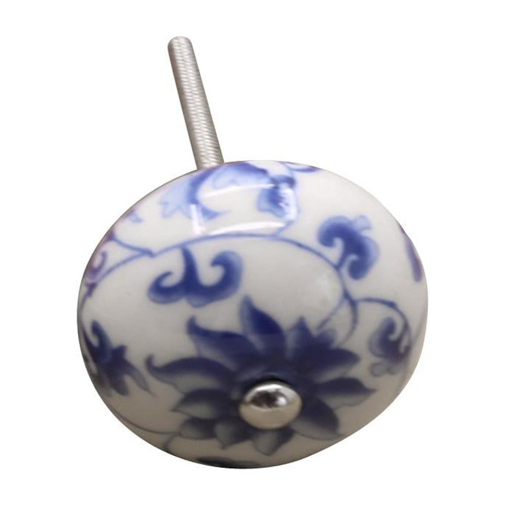 Asian Qing White And Blue Ceramic Pull Knobs, Cabinet Cupboard Drawers Handle, Porcelain Door ...