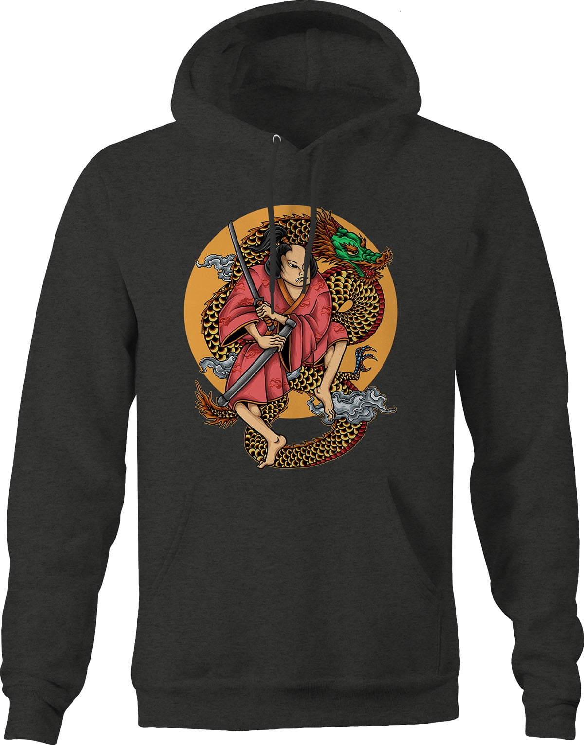 Asian Samari Warrior Ninja Dragon Smoke Swords Sweatshirt Men Small ...
