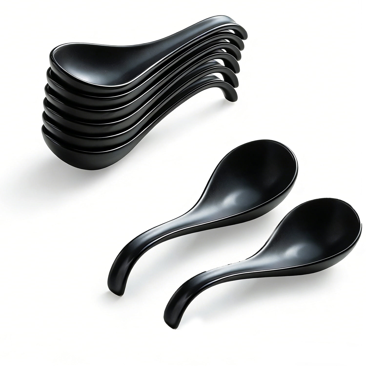 Asian Soup Spoons, 6.5 Inch Ceramic Chinese Soup Spoons for Cereal ...