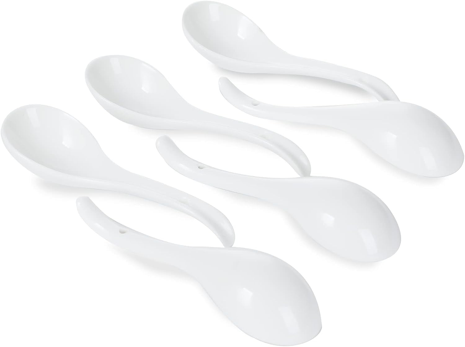 Asian Soup Spoons Set of 6, Ceramic Japanese Soup Spoons, Ramen Spoon ...