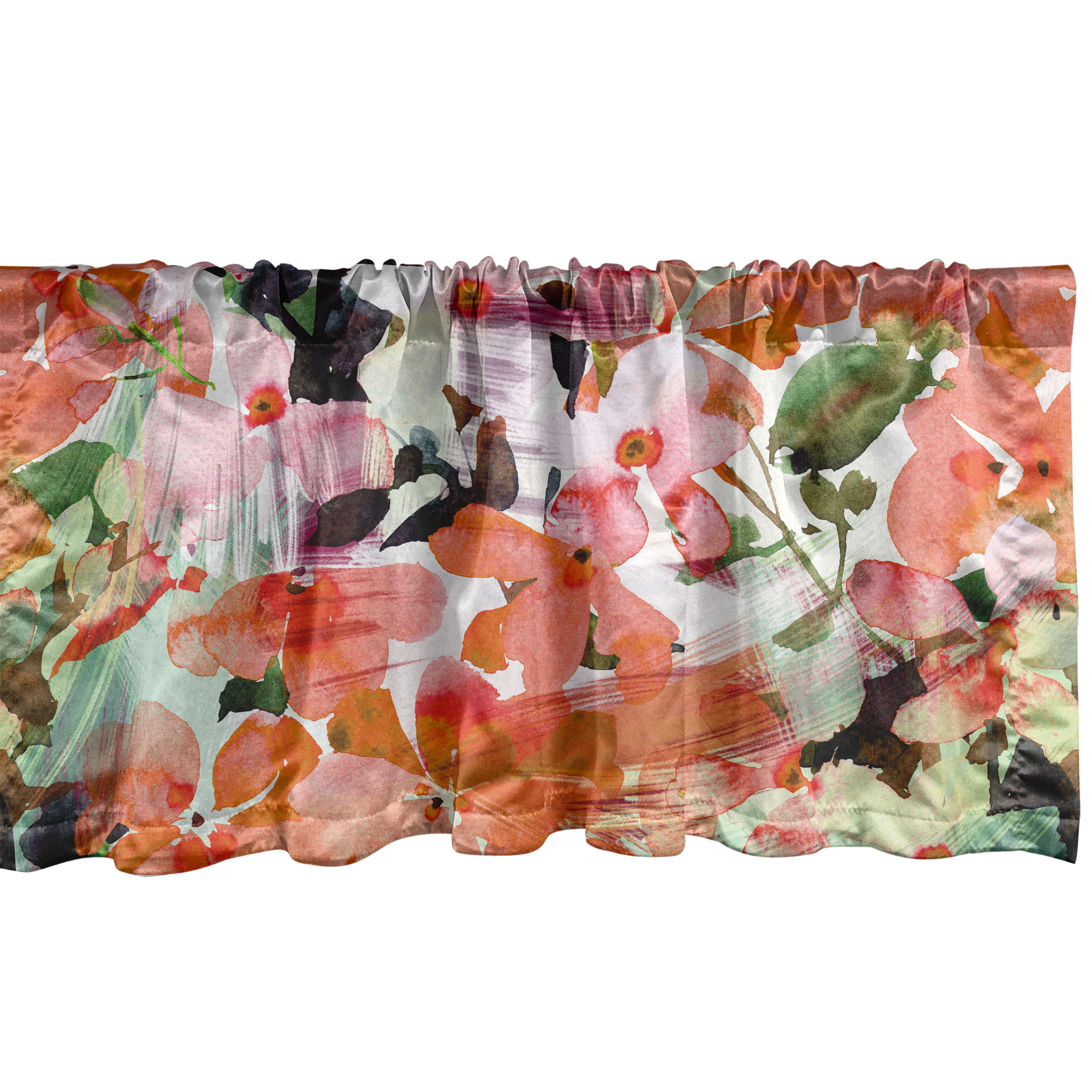 Asian Spring Window Valance, Watercolor Cherry Blossom Pattern with ...