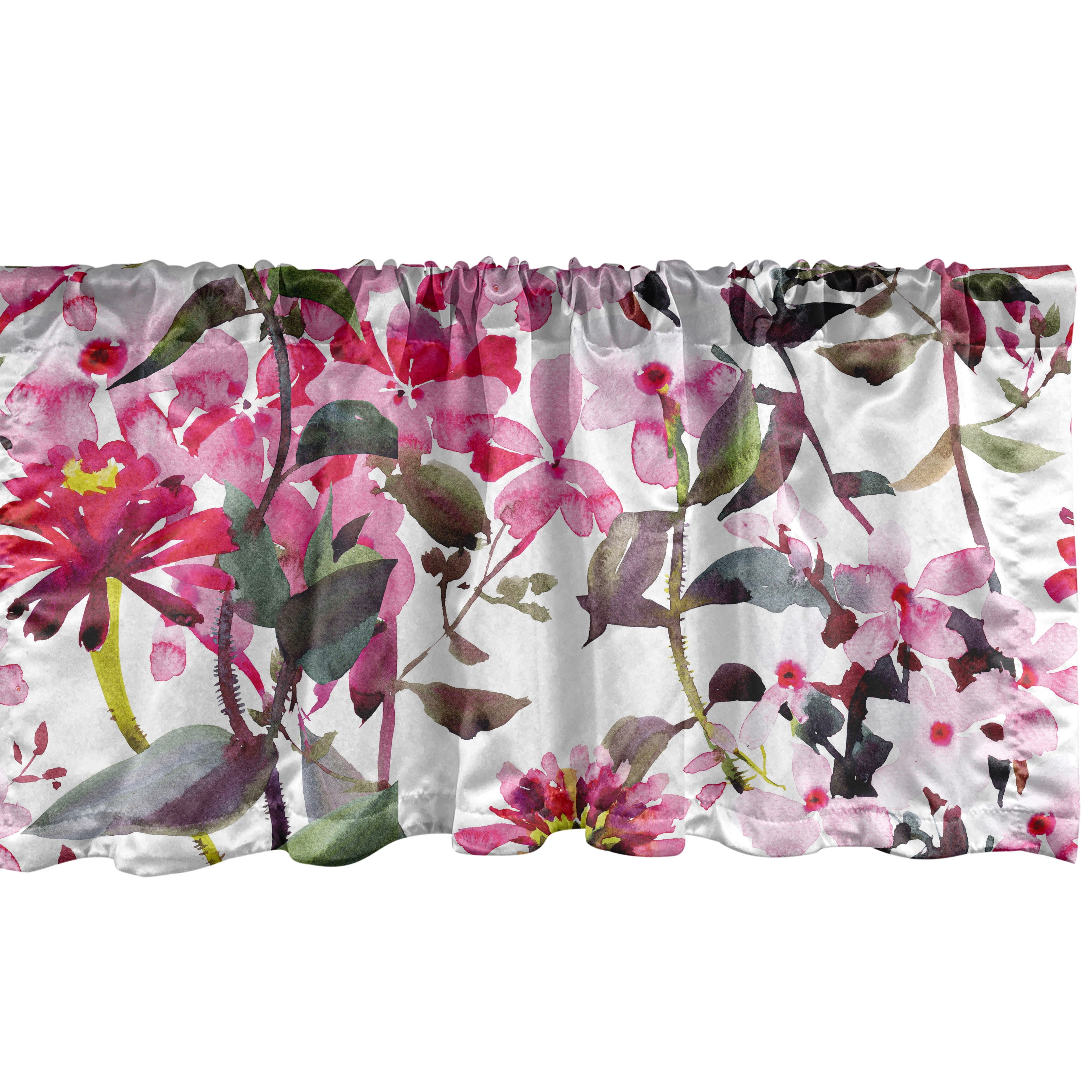 Asian Spring Window Valance, Watercolor Sakura Cherry Blossom Pattern ...