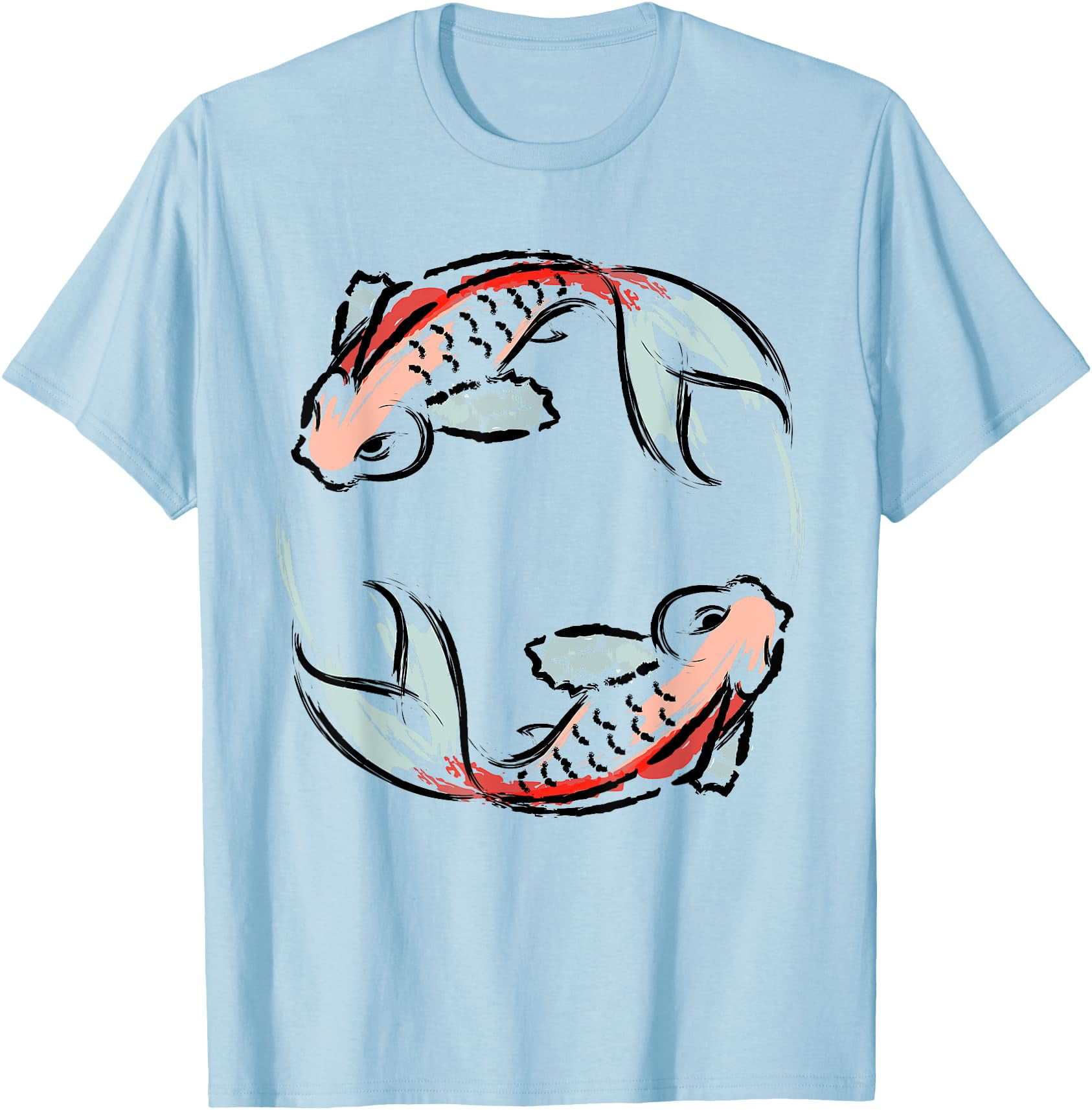 Asian Style Yin Yang Koi Fish Design Softstyle Unisex T-Shirt Men Women ...