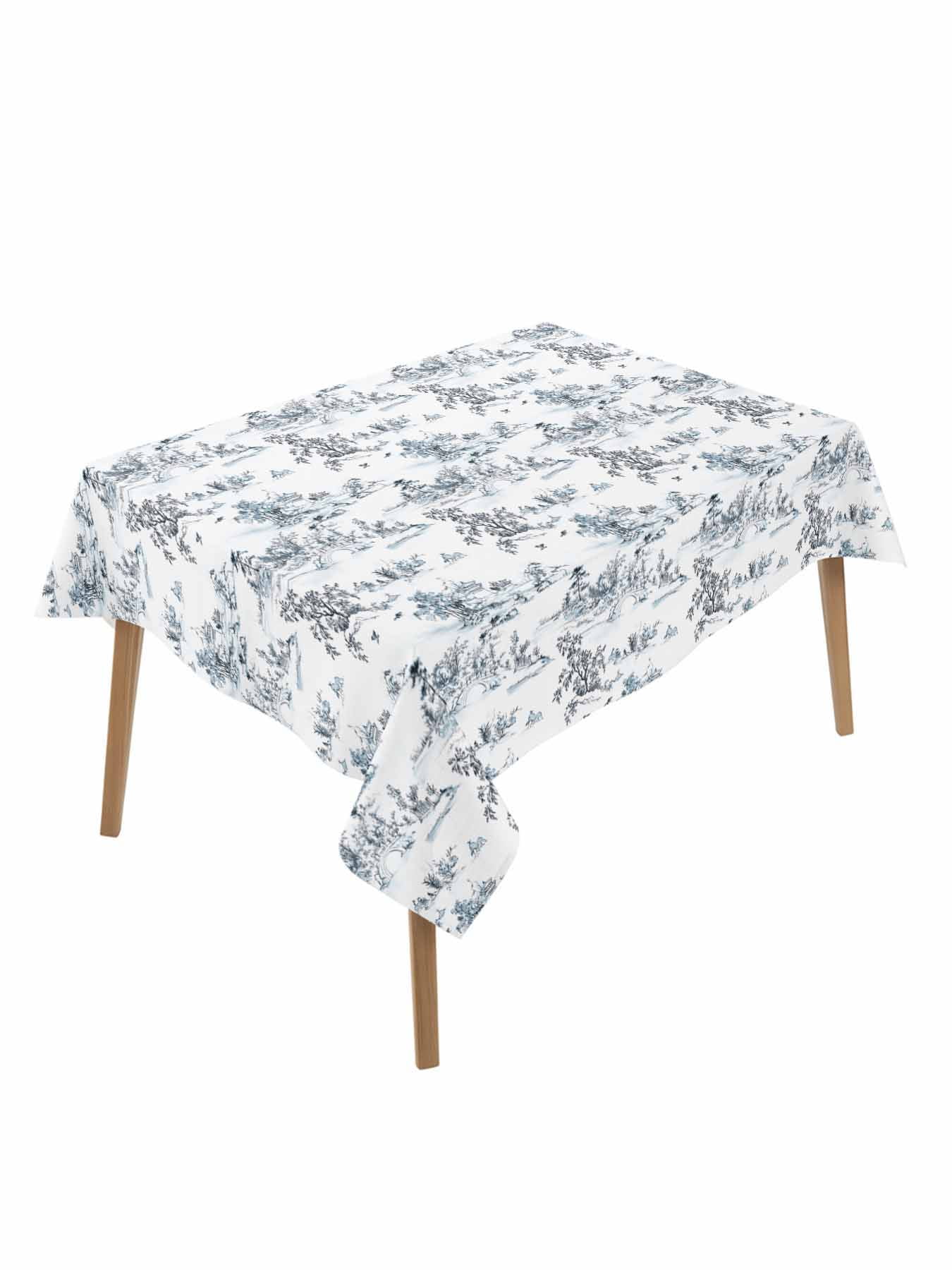 Asian Table Cloth, Oriental Chinese Traditional Ink Painting Natural ...
