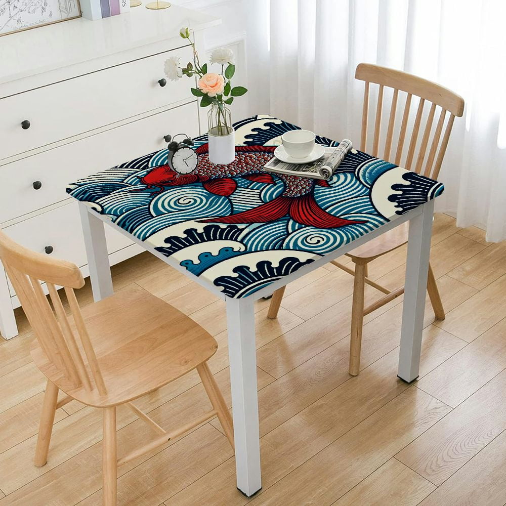 Asian Tablecloth for Side Table, Traditional Japanese Koi Fish, for ...