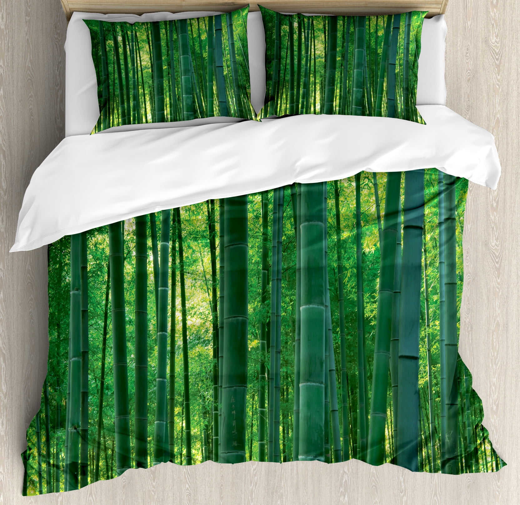 Asian Themed Duvet Cover Set, Oriental Exotic Trees in the Rainforest ...