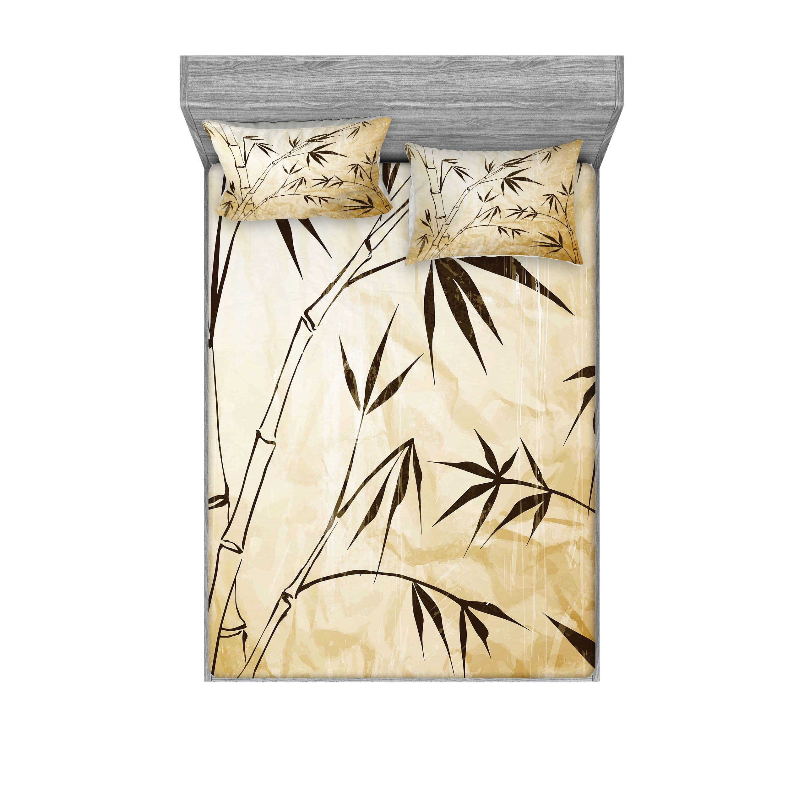 Asian Themed Fitted Sheet & Pillow Sham Set, Gradient Color Inspired ...
