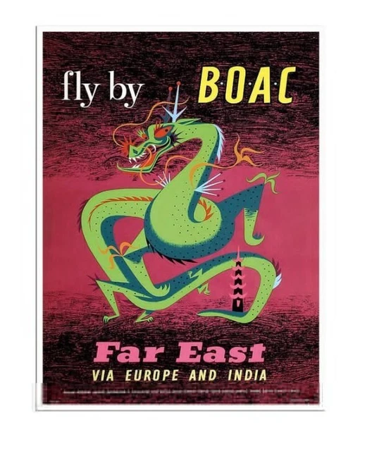 Asian Travel Poster Dragon Art Boac Far East Print (Ajt35)A NO FRAMED ...