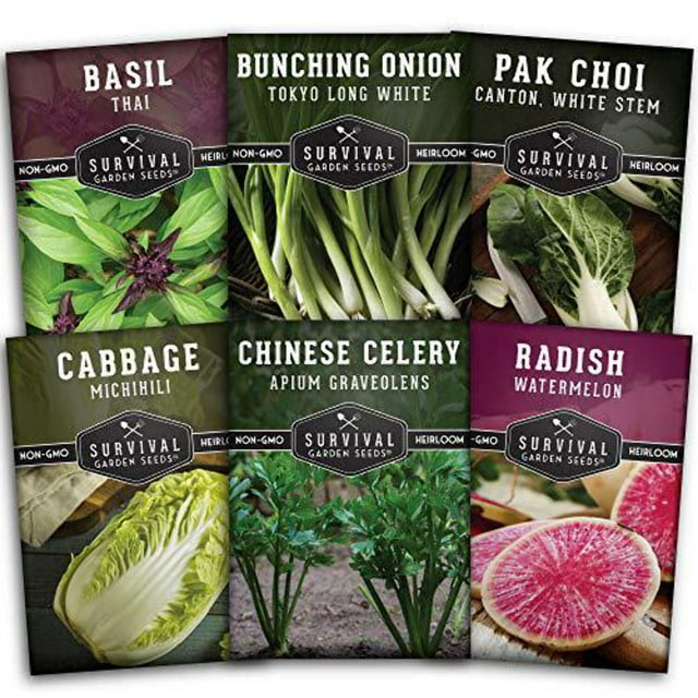 Asian Vegetable Collection - Thai Basil, Napa Cabbage, Pak Choi ...