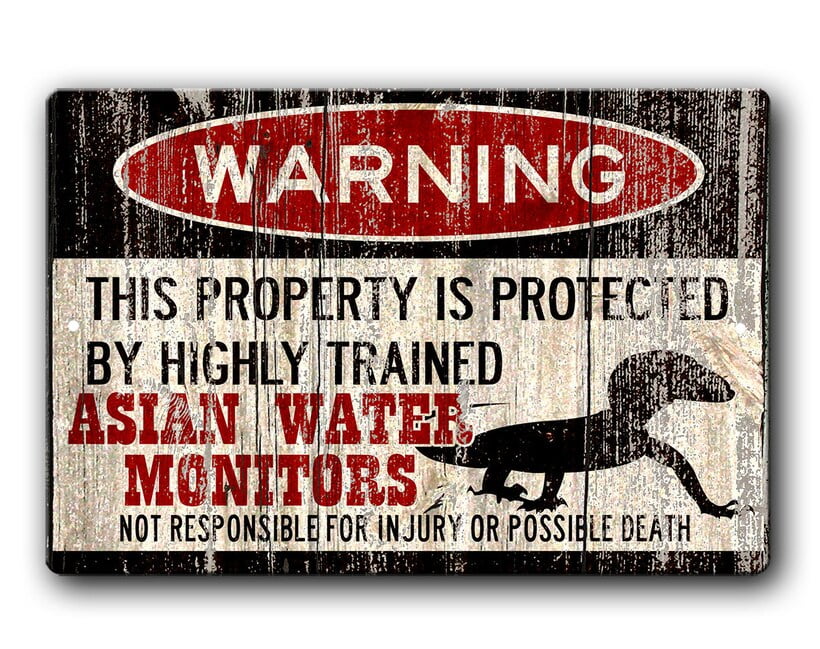 Asian Water MonitorS Sign,Funny Metal Signs,Monitor accessories,Monitor ...