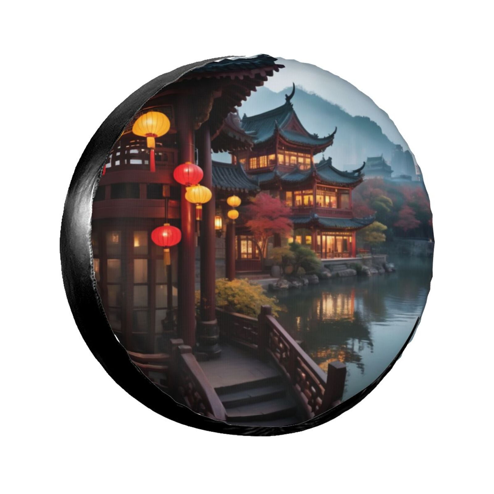 Asian Flavor A Combination Of Traditional And Spare Tire Cover Wheel