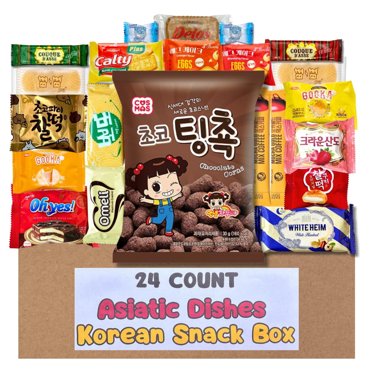 Asiatic Dishes AuthenticITSC Korean Snack Box - 24 Count Variety Pack ...