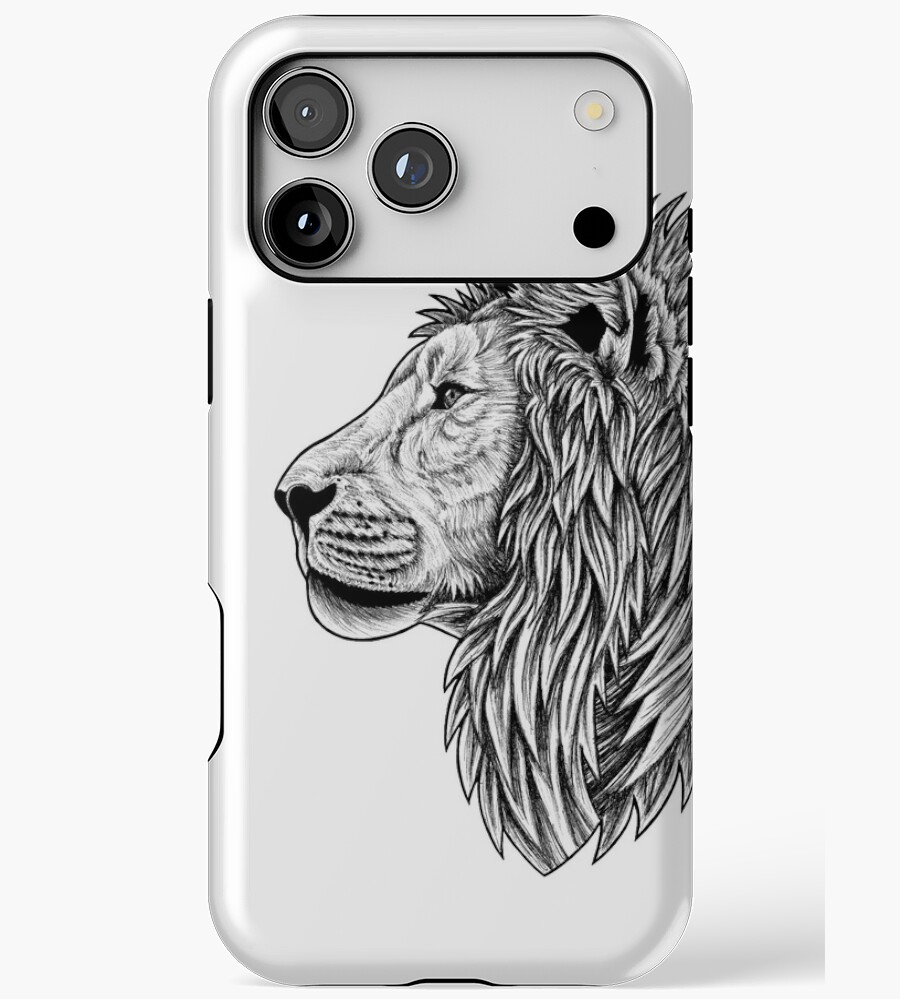 Asiatic Lion, Big Cat Ink Illustration and Wildlife H5420 Phone Case ...
