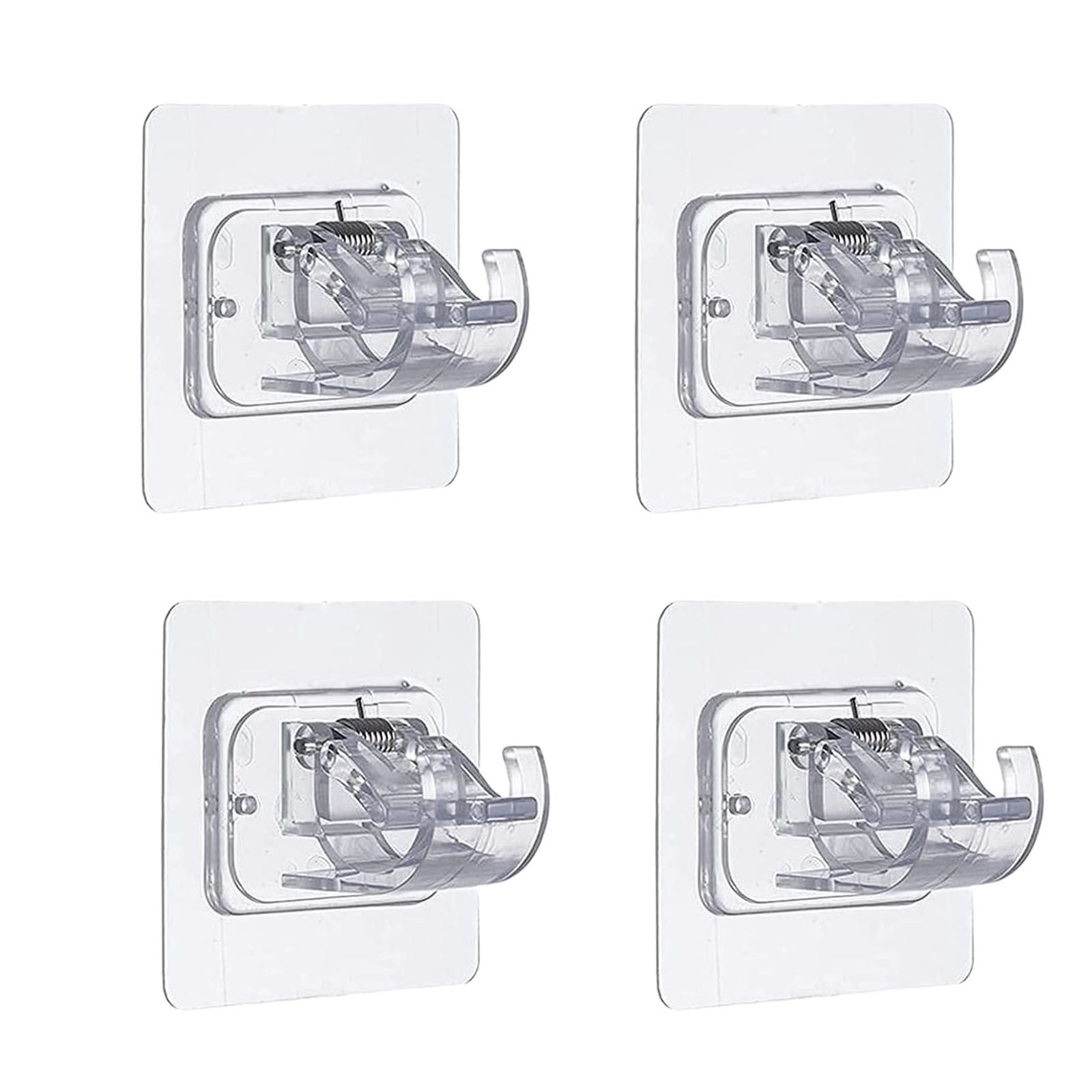 Asija Curtain Rod Brackets No Drilling 8 Pcs Self Adhesive White Sticky ...