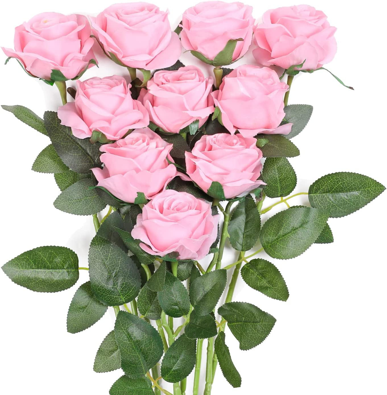 Asisol 12Pcs Artificial Roses Flowers, Realistic Blossom Roses, Real Touch Silk Rose, Fake ...