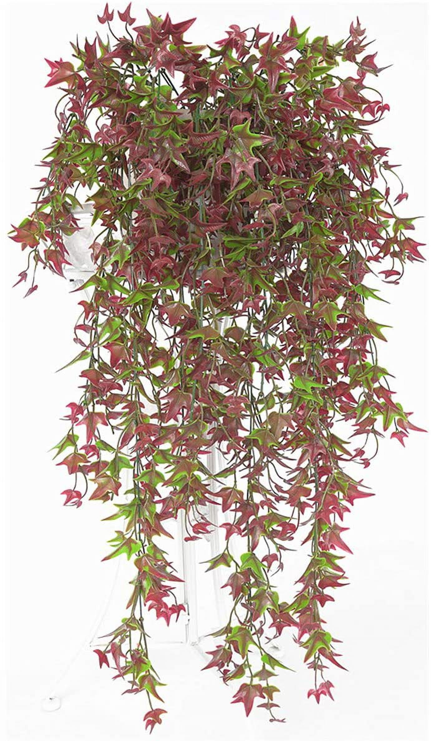 Asisol Artificial Hanging Ivy Leaves Vines, 2PCS Plastic Plants Foliage Vines, UV Resistant Fake ...