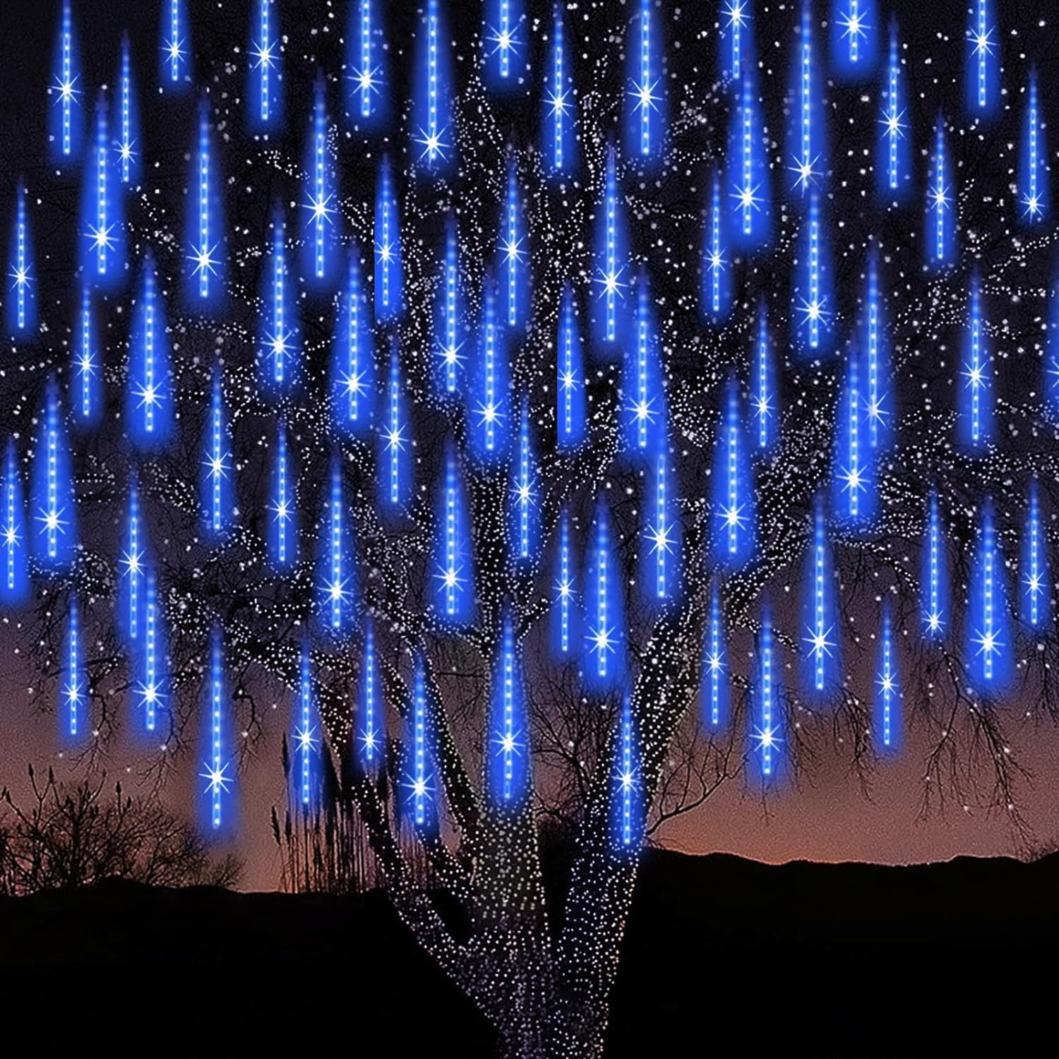 Asisol Christmas Meteor Shower Lights Outdoor, 20 inch 8 Tube 288 LEDs ...