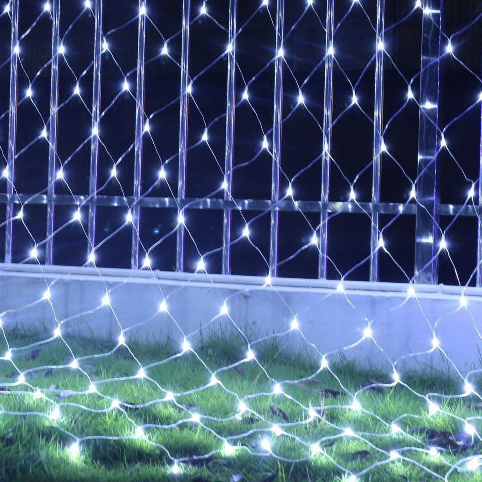 Asisol Christmas Net Lights Outdoor Mesh String Lights 5ft x 5ft 96 LED ...