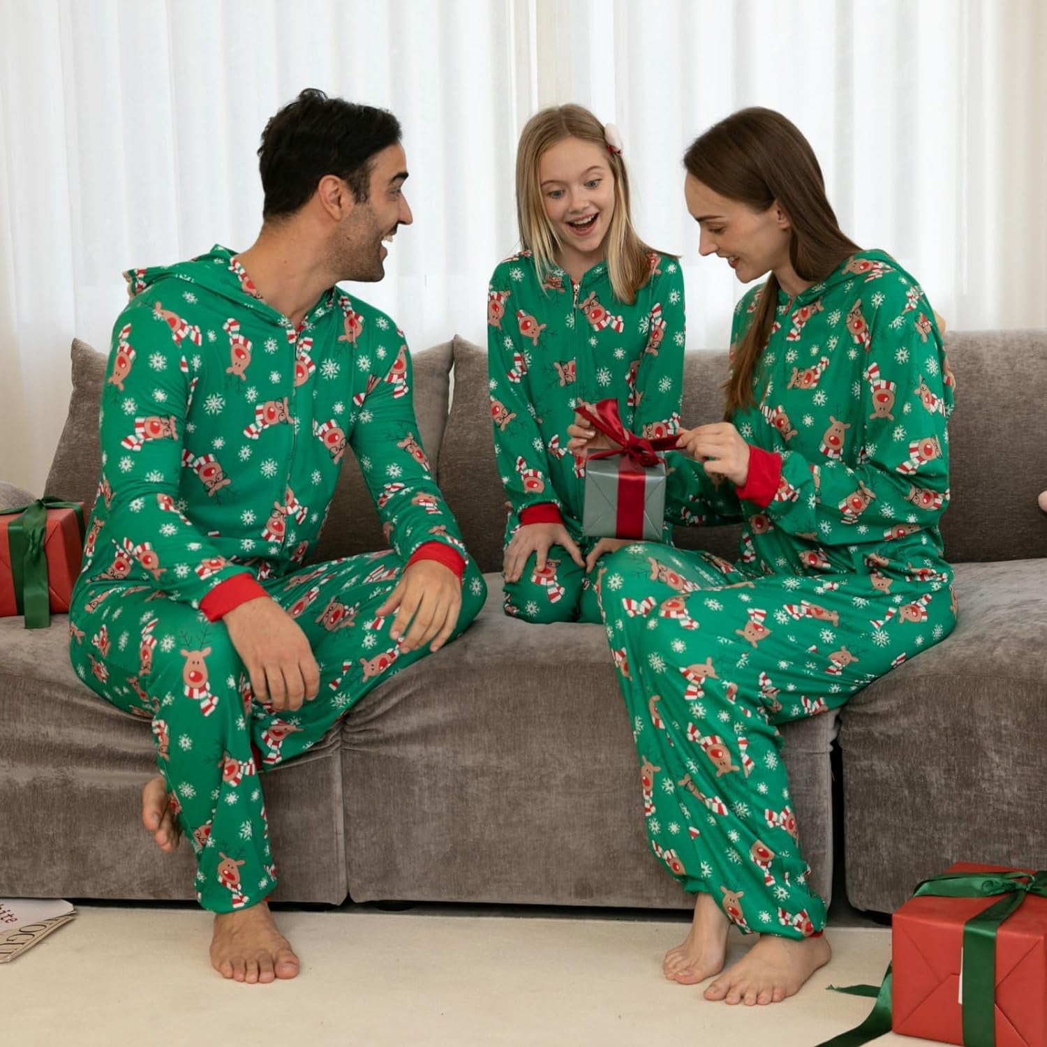 Asisol Family Matching Christmas Pajamas Long Sleeve Soft Sleepwear One Piece Funny Christmas ...