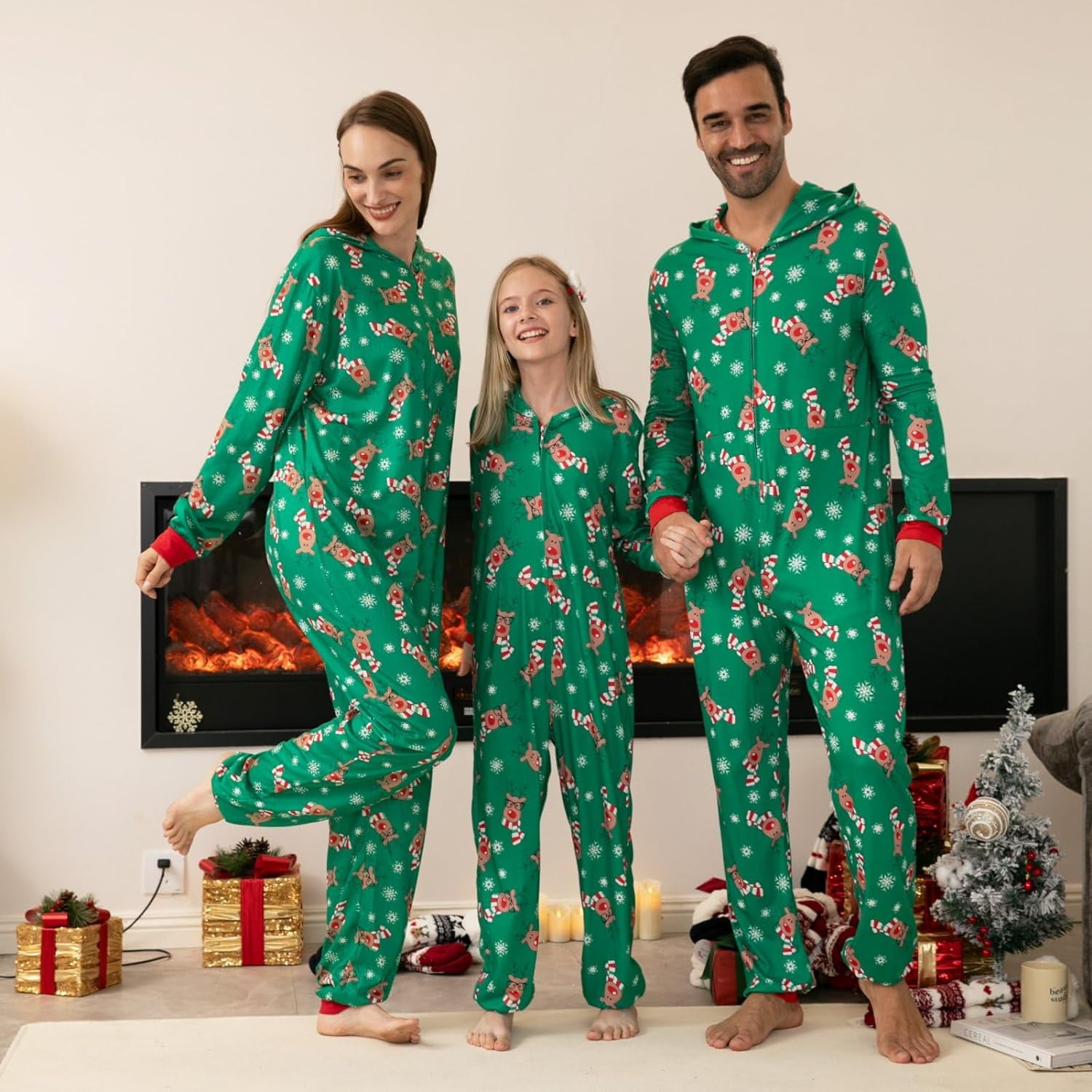 Asisol Matching Christmas Onesie Pajamas for Family Pjs Long Sleeves One-Piece Pajamas, Xmas ...