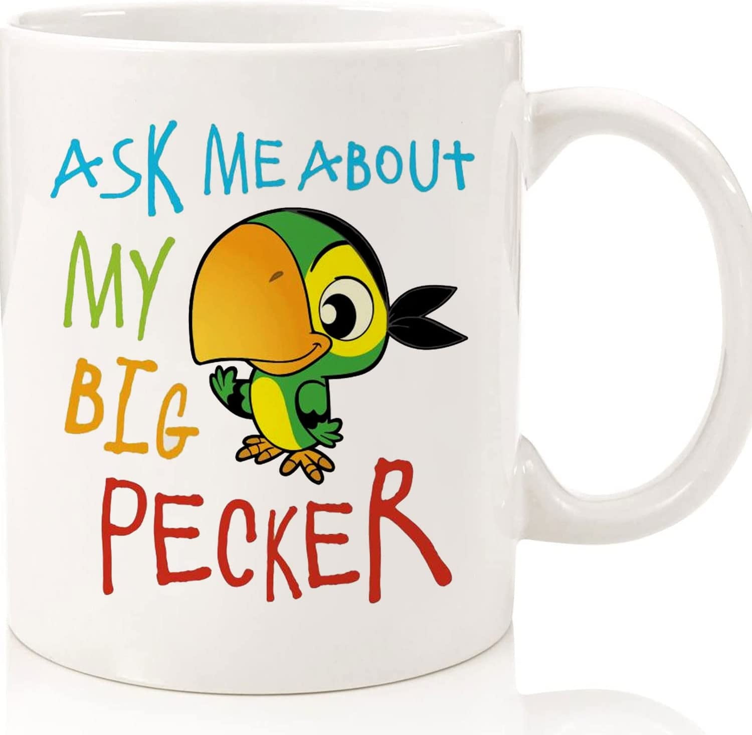 Ask Me About My Big Pecker Bird Mug, Unique Funny Gift Idea For Bird ...