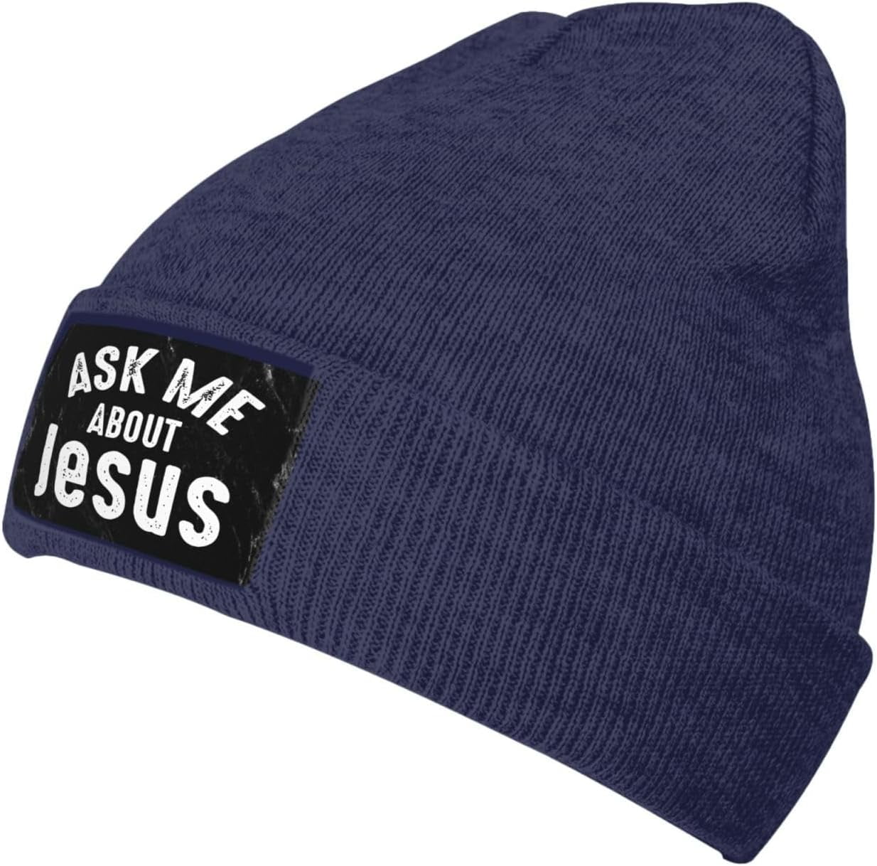 Ask Me About Jesus Knit Beanie for Men Women Winter Warm Knit Beanie ...
