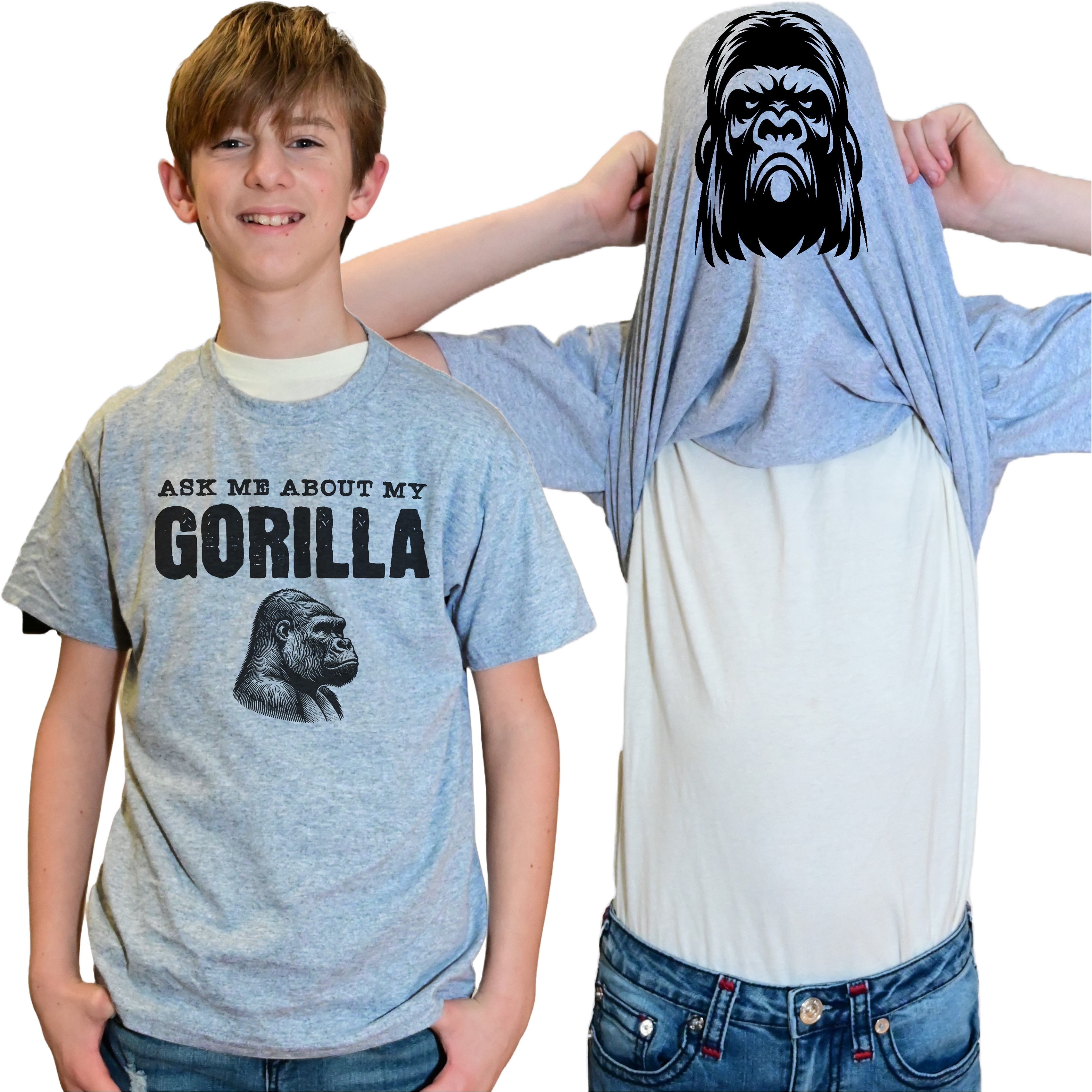 Ask Me About My Gorilla Flip Shirt - Funny Animal T-Shirt Flip Tee - Walmart.com